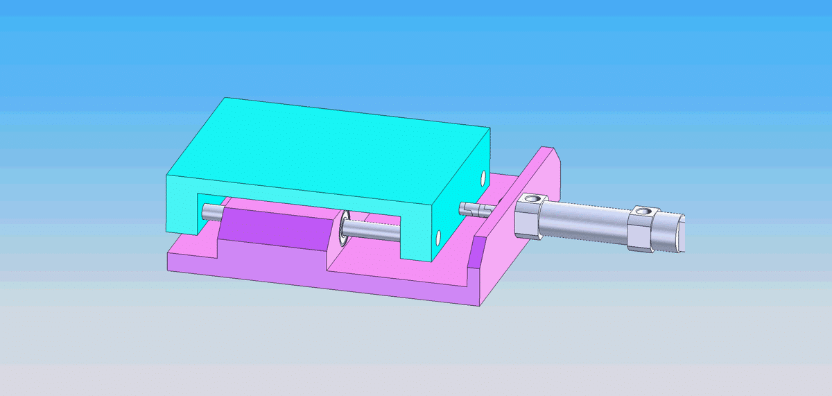 Linear Mechanism With Sliding Linear Bearing - MechStream