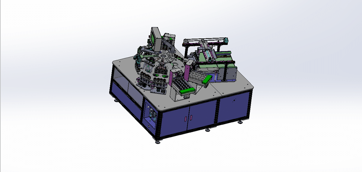 Dessin d'une machine d'assemblage entièrement automatique à plateau ...