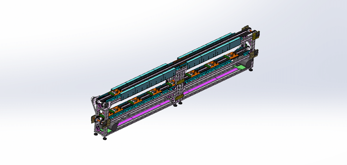 Double-Layer Chain Carrier Conveyor Line Drawing - MechStream