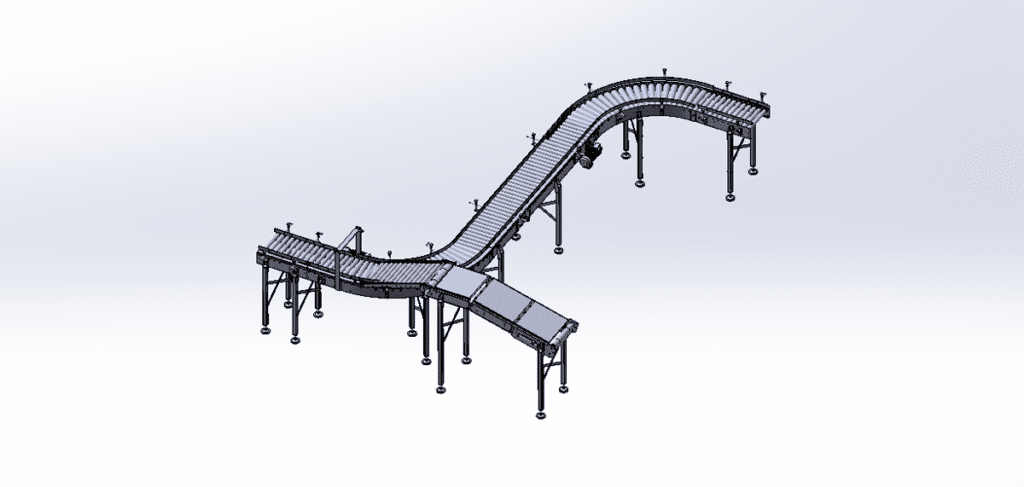 H-Shaped Roller Conveyor Line Drawing - MechStream