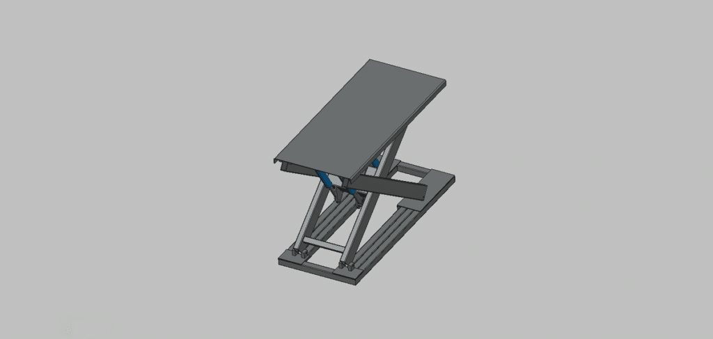 Ordinary Four-Cylinder Hydraulic Lift Drawing - MechStream
