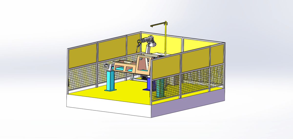 Prospecting Machine Frame Robot Welding Workstation Drawing - MechStream