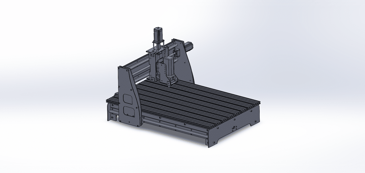 Precision CNC Three-Axis Engraving Machine Drawing - MechStream