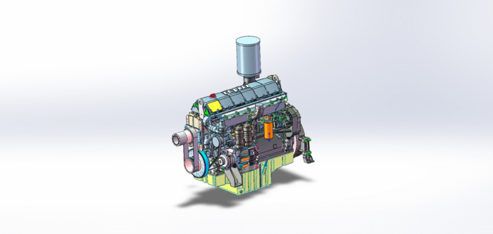 Unleash the power: MTU Diesel Engine Drawing to Download - MechStream