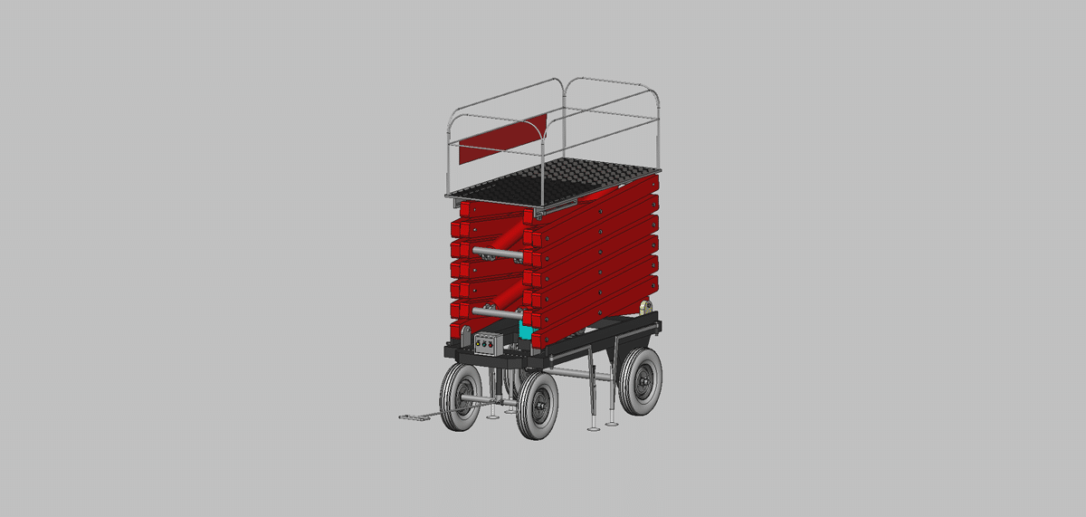 Amazing Four-Wheel Mobile Hydraulic Lifting Platform Drawing Free ...