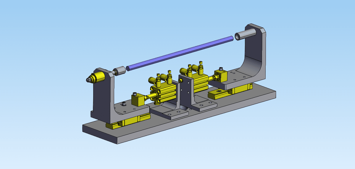 Download Professional Long Workpiece Fixing Mechanism Drawing - MechStream